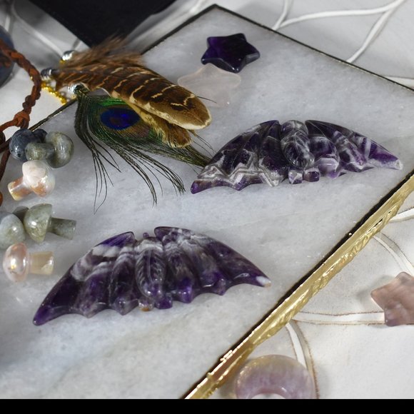 Crystals, Gemstone, Bat, Wiccan, Statue | Accents | Chevron Amethyst ...